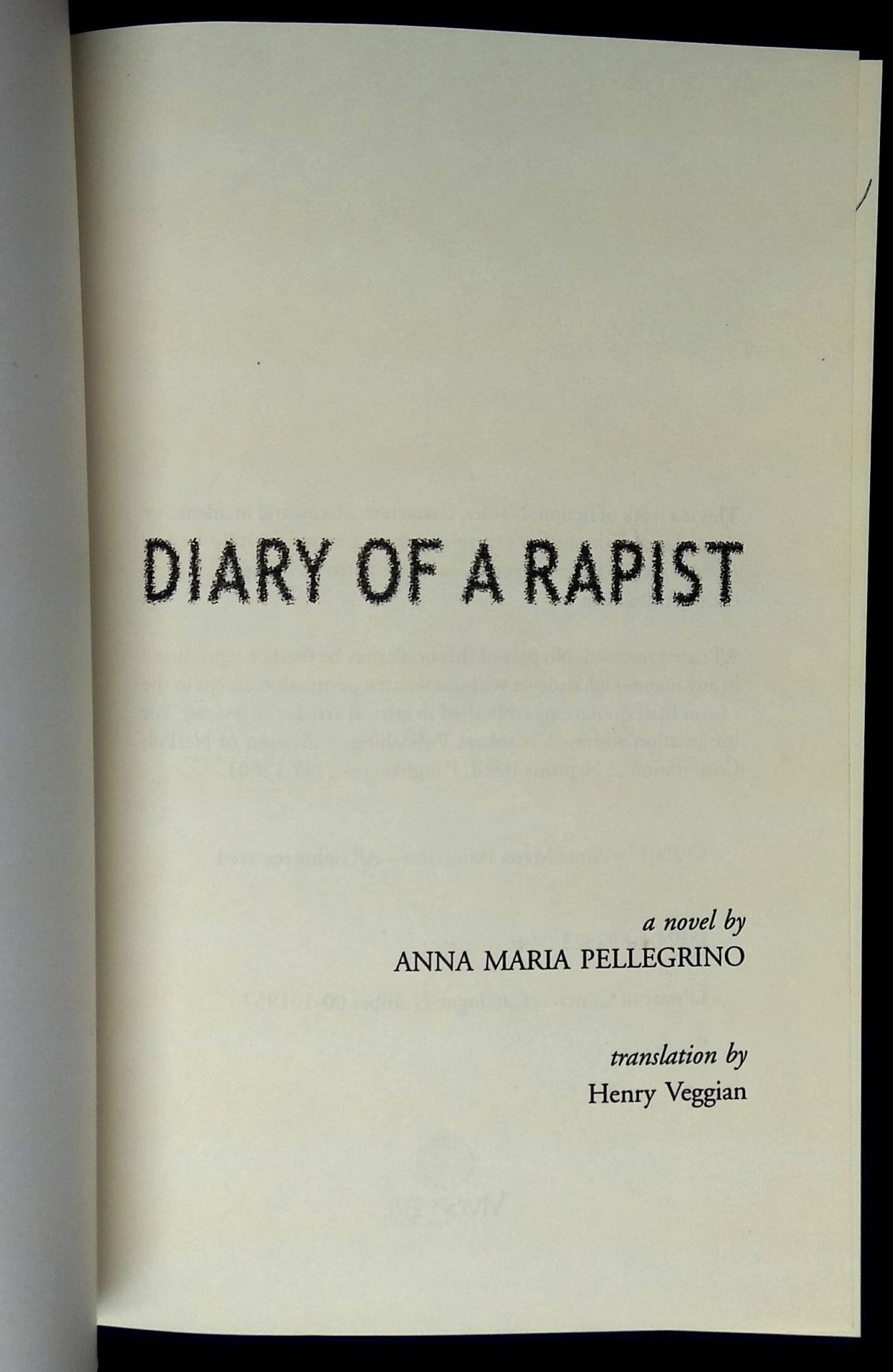 Diary of a Rapist Inscribed by translator Veggian! | Anna Maria ...