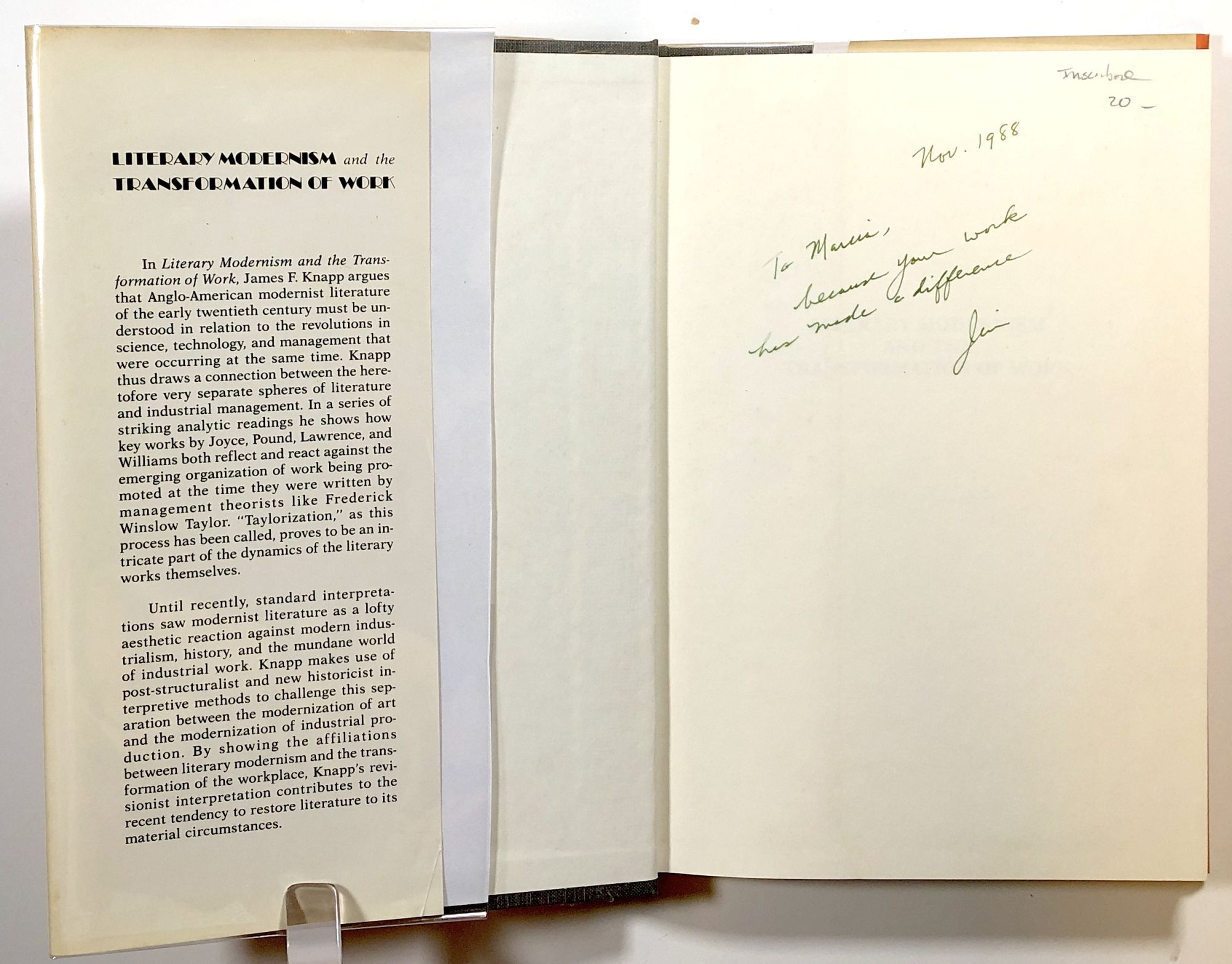 Literary Modernism and the Transformation of Work | James F. Knapp ...